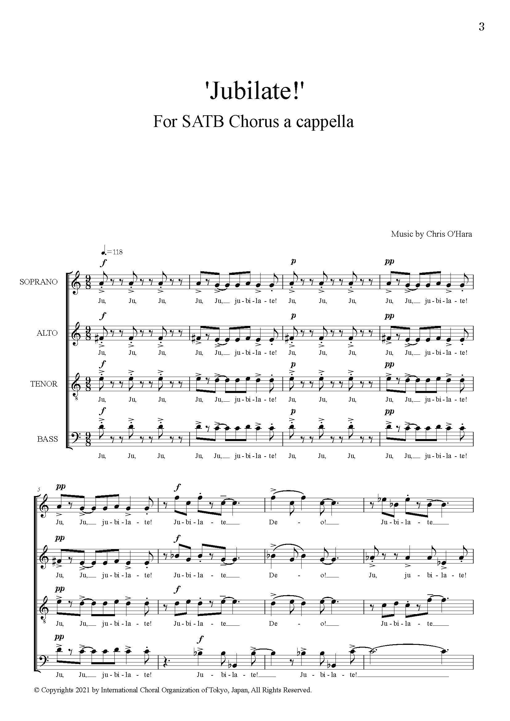 Jubilate! – 合唱楽譜の出版 −東京国際合唱機構−